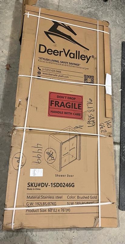 DeerValley Ally Chrome 34-3/4-in W x 76-in H Frameless Clear Glass ...