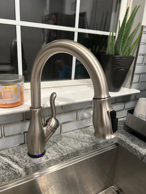 Delta Leland Chrome Single Handle Touchless Pull-down Kitchen Faucet ...