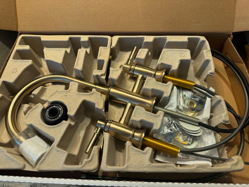 Delta Renaldi Matte Black Double Handle Bridge Kitchen Faucet with ...