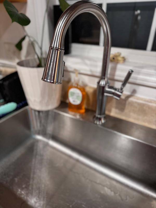 Delta Renaldi Lumicoat Champagne Bronze Single Handle Pull-out Kitchen ...