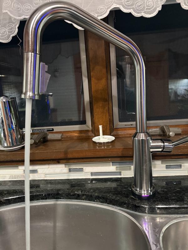 Delta Cordova Champagne Bronze Single Handle Deck-mount Touchless Pull ...