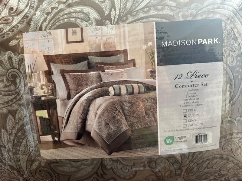 Madison Park 12 -Piece Teal California king Comforter Set in the ...