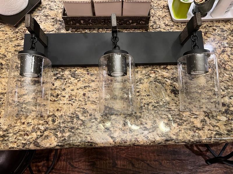 Designers Fountain Fulton 24-in 3 -Light Matte Black Rustic Vanity ...