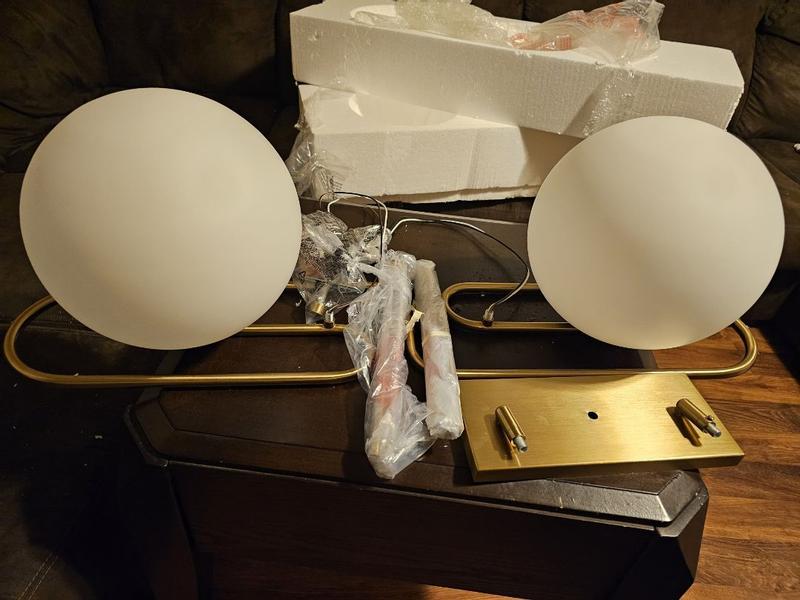 Designers Fountain Litho 2 -Light Brushed Gold Modern/contemporary Opal ...