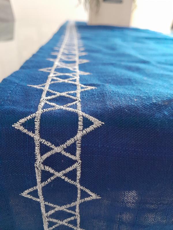 Design Imports Embroidered Star David Table Runner - Macy's