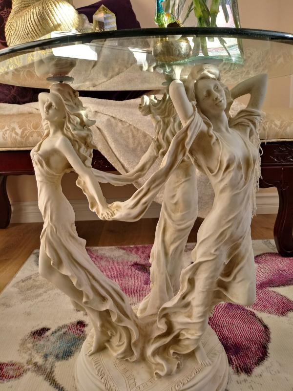 Design Toscano the Muses Glass-Topped Sculptural Table - Macy's