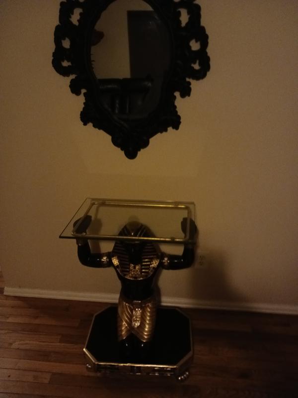 Design Toscano Servant to the Pharaoh Glass-Topped Console Table - Macy's