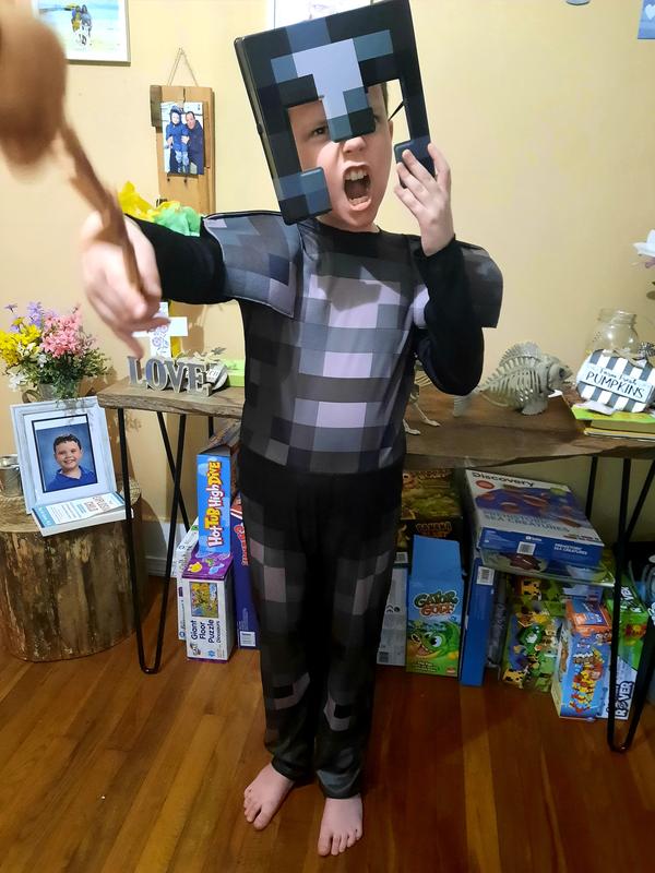 Disguise Minecraft Kid's Netherite Armor Jumpsuit Classic Costume ...