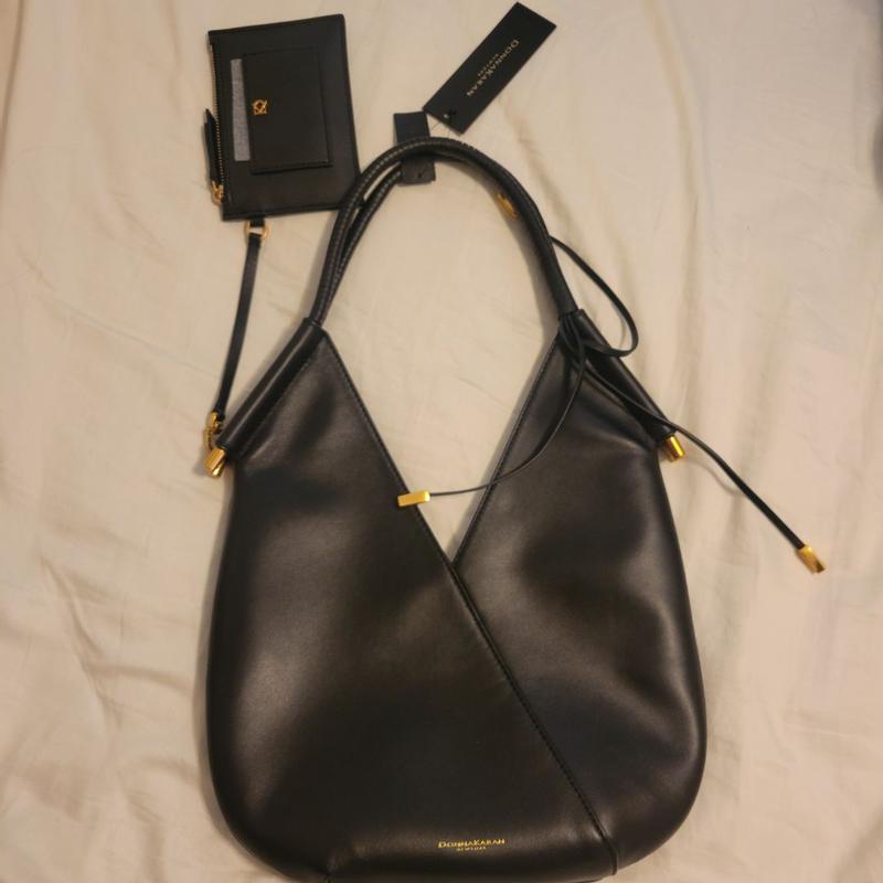 Donna Karan Baldwin Small Shoulder with Leather Wrapped Rounded Handle ...