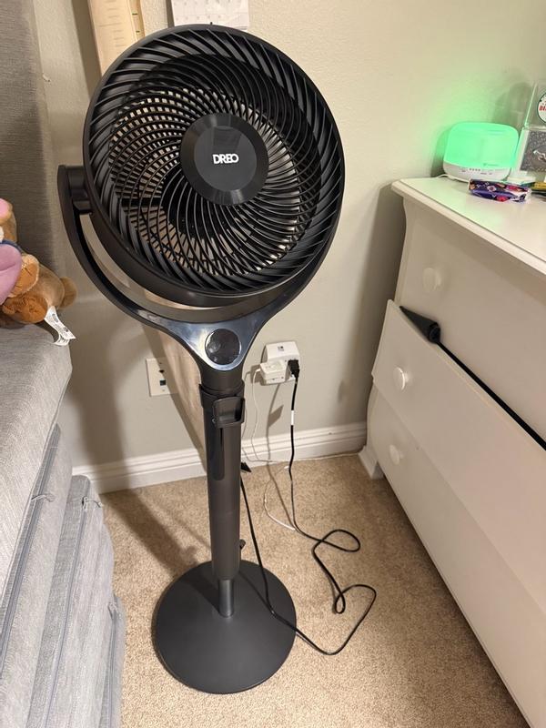 DREO 9-in High Velocity Indoor Oscillating Pedestal Fan, in Black with ...