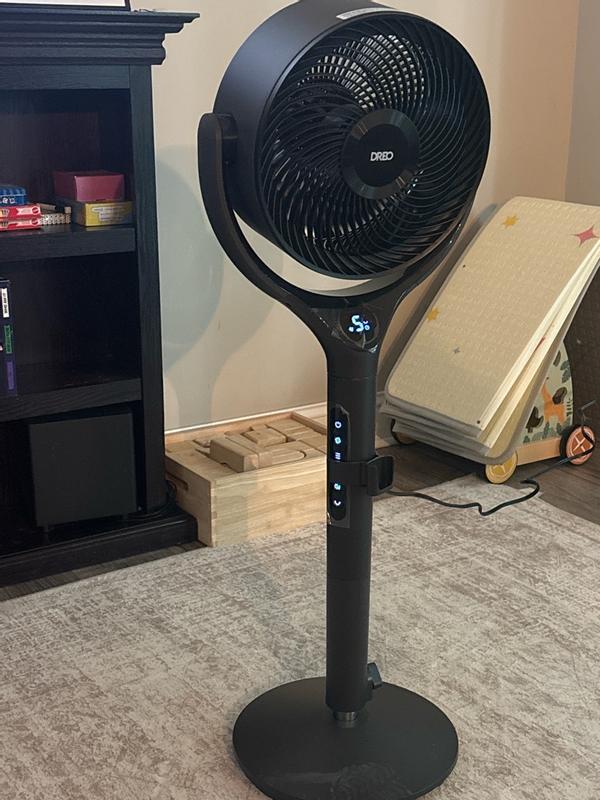 DREO 9-in High Velocity Indoor Oscillating Pedestal Fan, in Black with ...