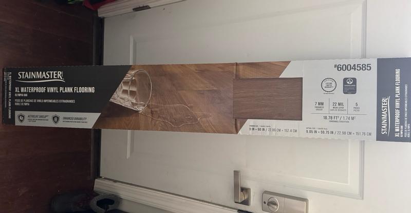 STAINMASTER Olympia Oak Brown 22-mil x 9-in W x 60-in L Waterproof ...