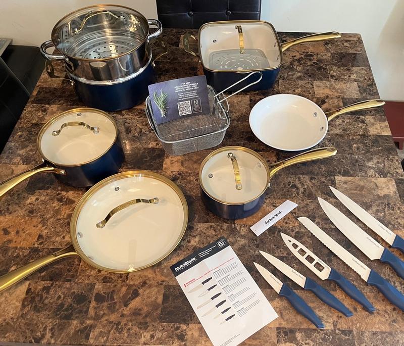 Gotham Steel Natural Collection 20-Piece Cookware Set with Knives - Macy's