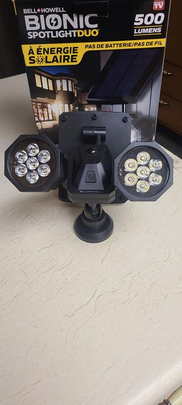 BELL + HOWELL Bionic Lighting 500-Lumen 6-Watt Black Solar LED Spot ...