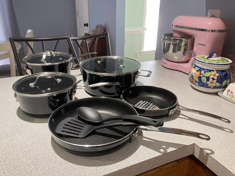 Gotham Steel StackMaster 10-Pc. Cast Textured Ceramic Nonstick Cookware ...