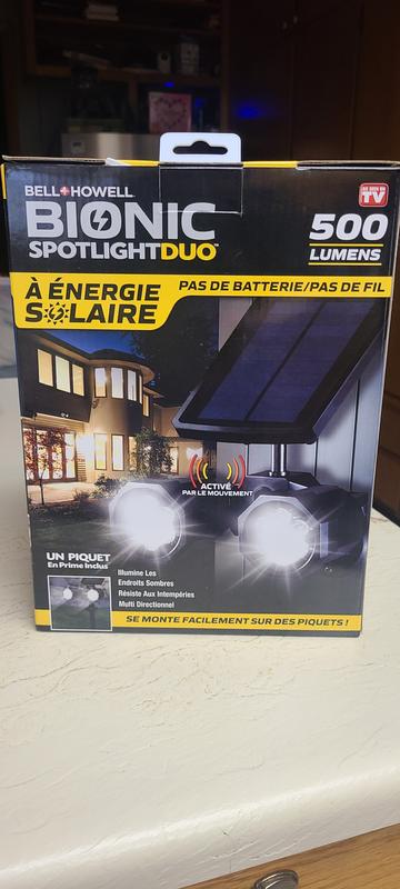 BELL + HOWELL Bionic Lighting 500-Lumen 6-Watt Black Solar LED Spot ...