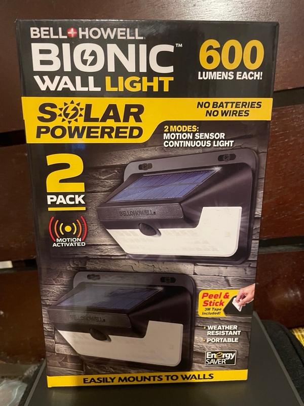 BELL + HOWELL 9 -Watt EQ Black Solar LED Outdoor Motion-Activated Wall ...