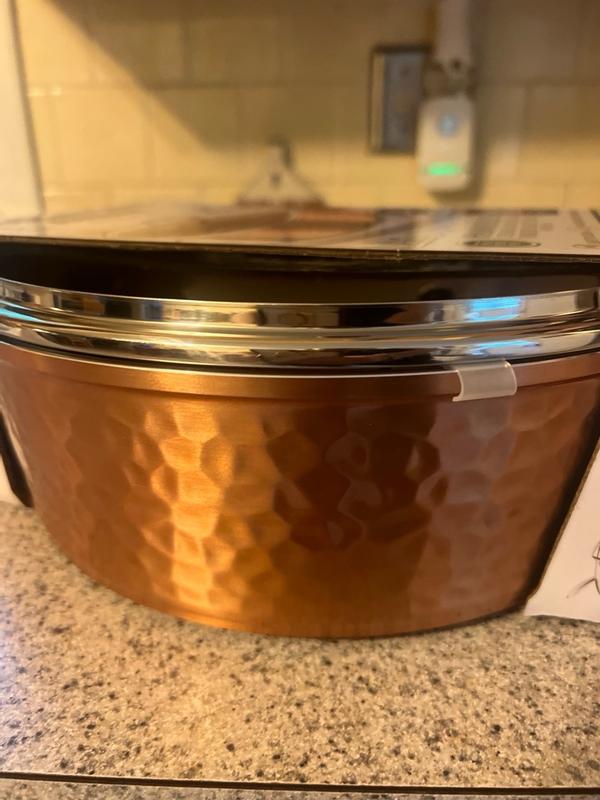 Gotham Steel Hammered Copper 6-in Aluminum Cooking Pan with Lid 2445 at ...