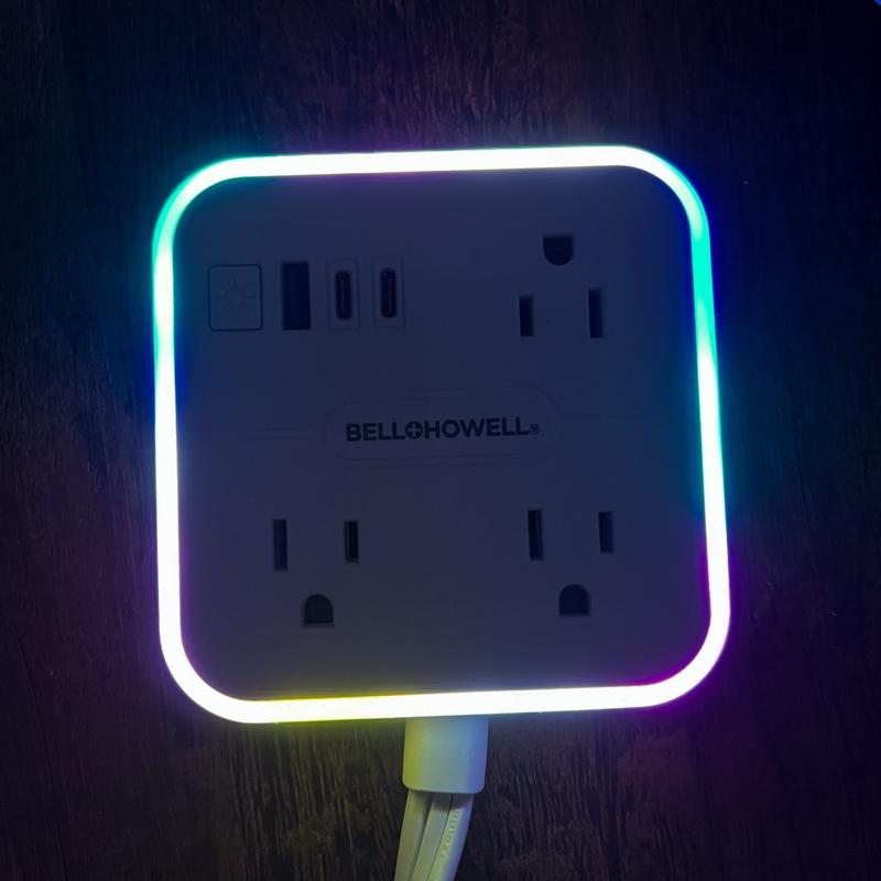 BELL + HOWELL 6-ft RGB Surge 6 -Outlet 600 Joules 1875 -Watts 1875VA ...