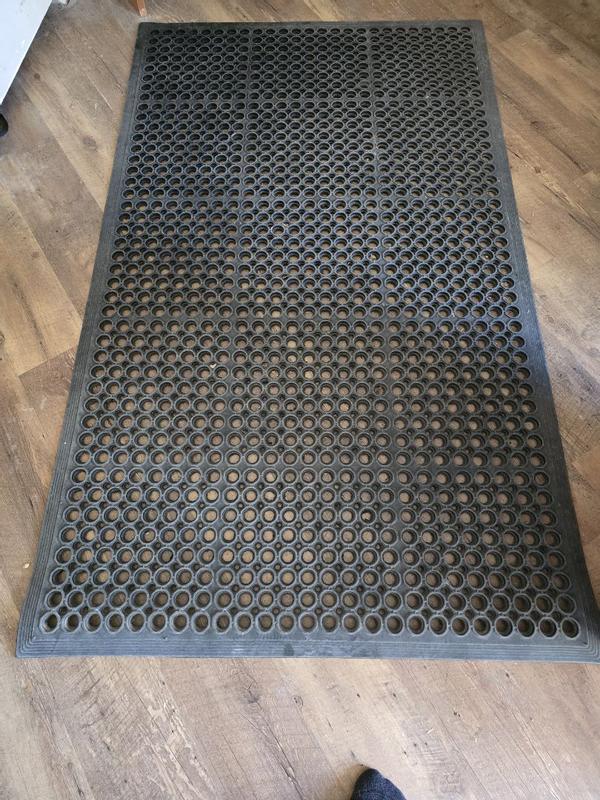 Envelor 3-ft x 5-ft Black Rubber Rectangular Indoor or Outdoor ...