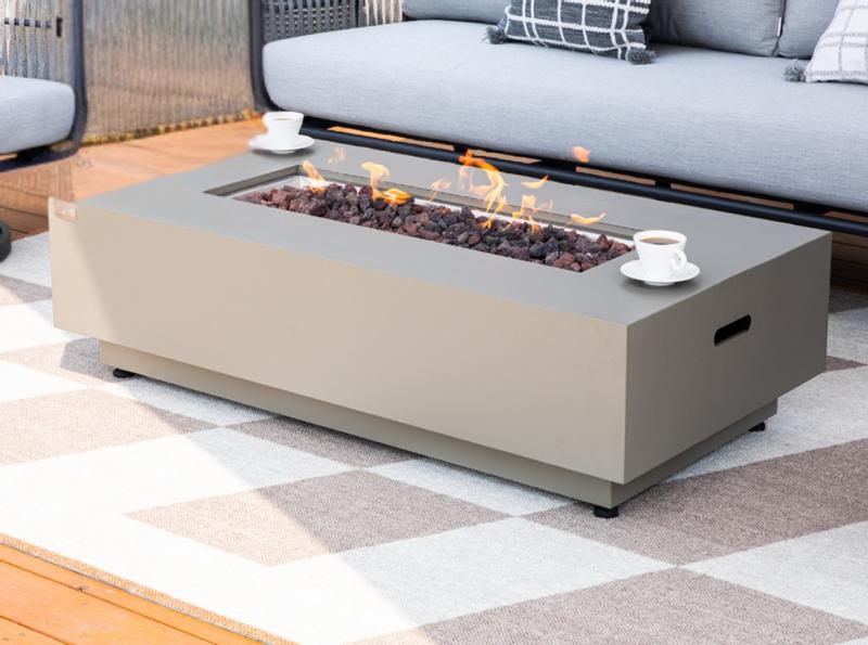 Sol Living 50000 -BTU Grey - Rectangle - 50" x 26" Steel Liquid propane ...