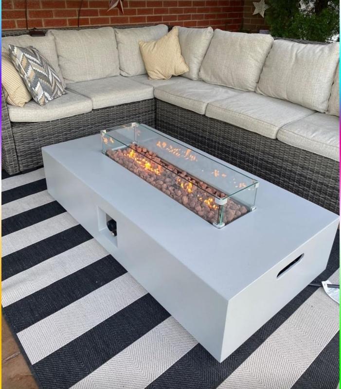 Sol Living 50000 -BTU Grey - Rectangle - 50" x 26" Steel Liquid propane ...