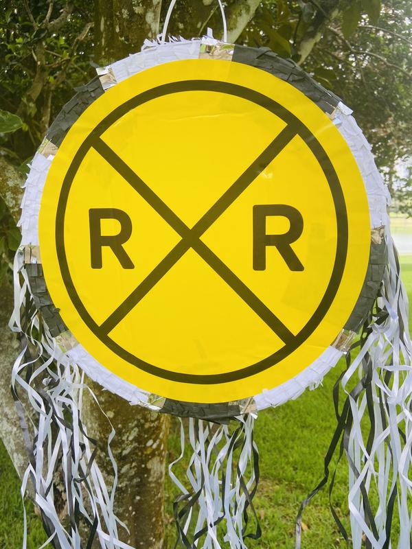 Blue Panda Small Pull String Pinata for Train Birthday Party, Railroad ...