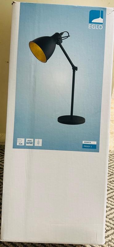 EGLO Priddy 2 17-in Black Led; Touch Table Lamp with Metal Shade in the ...