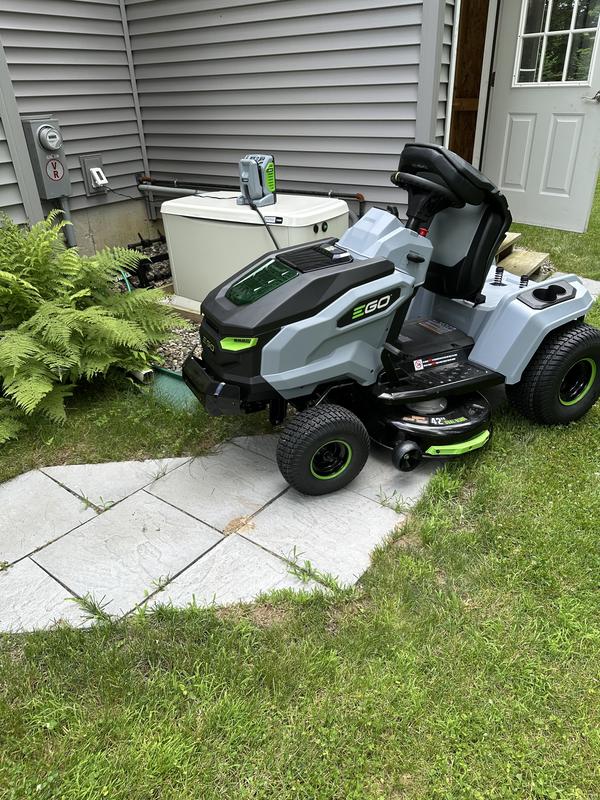 EGO POWER+ T6 42-in 56-volt Lithium Ion Electric Riding Lawn Mower with ...