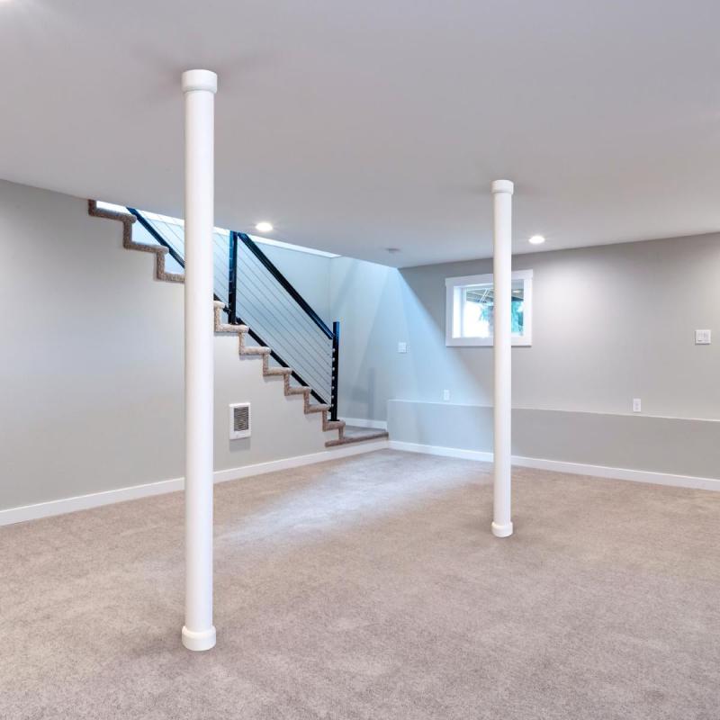 Ekena Millwork Lally Column Cover with Standard Cap and Base 5-in L x 7 ...