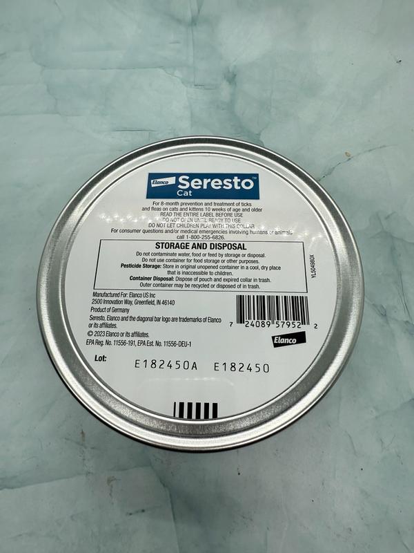 Elanco Seresto Vet-Recommended 8-Month Collar Flea and Tick Treatment ...