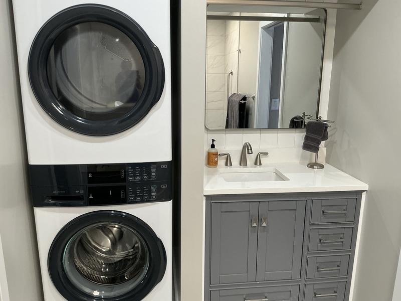 Electrolux LuxCare Wash Electric Stacked Laundry Center with 4.4-cu ft ...