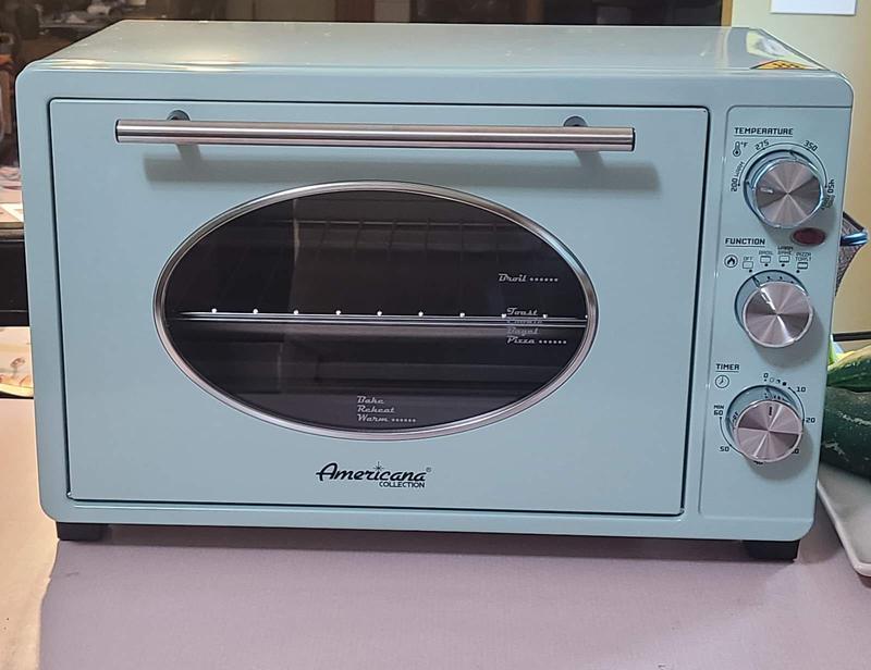 Americana 8-Slice Blue Toaster Oven Automatic Shut-off (1500-Watt) in ...