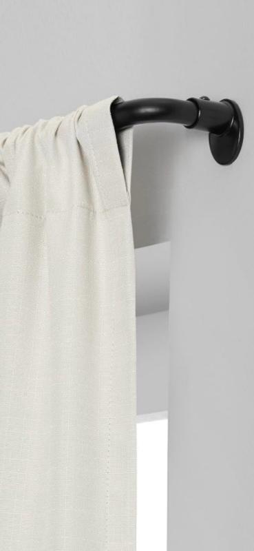 Eclipse Carey 48-in to 86-in Matte Black Steel Wrap-around Curtain Rod ...