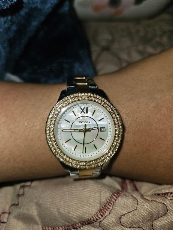 Fossil Women's Mini Stella Silver-Tone Stainless Steel Bracelet Watch ...