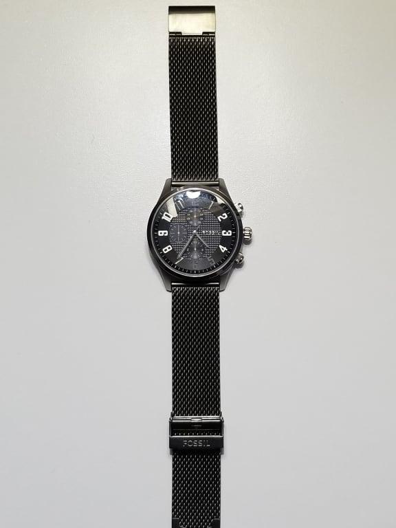 Fossil 22mm smoke steel mesh bracelet store