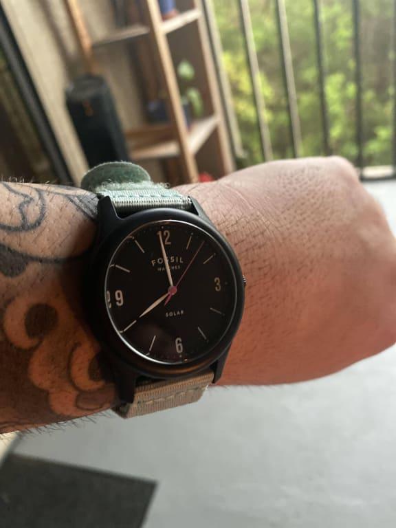 Fossil Men's Solar Interchangeable Woven Strap Watch 42mm - Earth Day ...