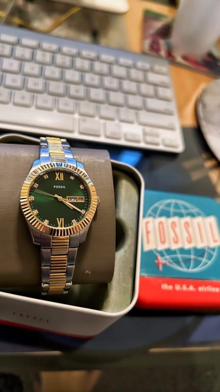 Fossil Women's Scarlette Three-Hand Date Gold-Tone Stainless Steel ...