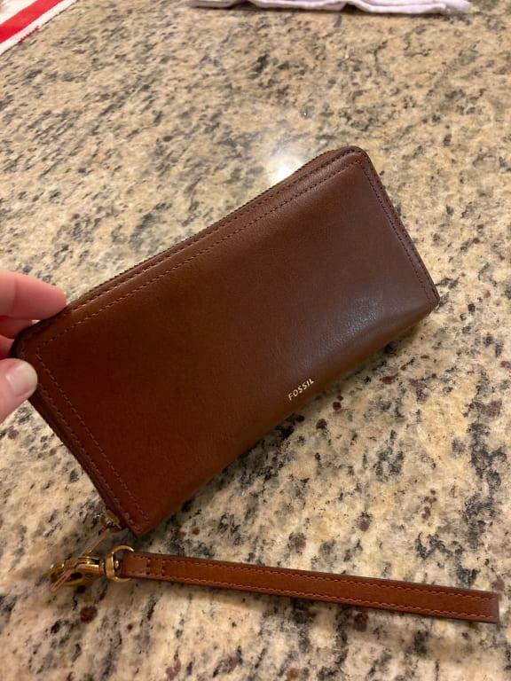 Fossil Logan Leather Zip Around Clutch Wallet - Macy's