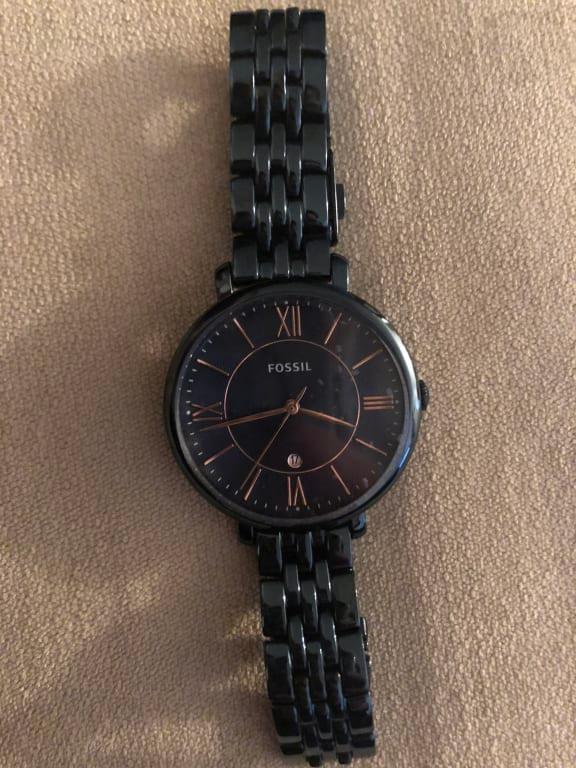 Fossil Women's Jacqueline Blue Stainless Steel Bracelet Watch 36mm ...