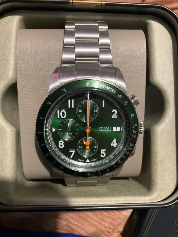 Fossil Men's Sport Tourer Chronograph Silver-Tone Stainless Steel Watch ...
