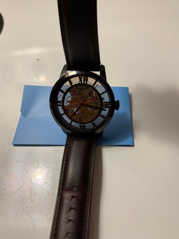Fossil Men's Automatic Chronograph Townsman Brown Leather Strap Watch ...