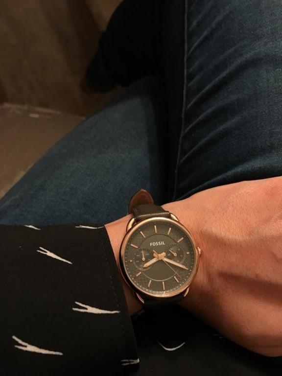 Fossil Women's Tailor Gray Leather Strap Watch 34mm ES3913 - Macy's