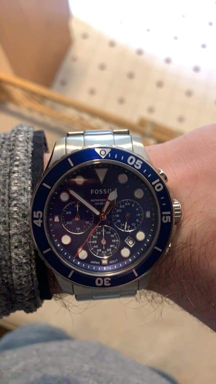 Fossil Men's Chronograph FB-03 Stainless Steel Bracelet Watch 46mm - Macy's