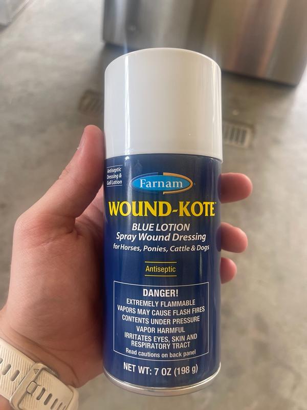 Farnam Wound-Kote Blue Lotion Spray Wound Dressing for Horses, Cattles ...