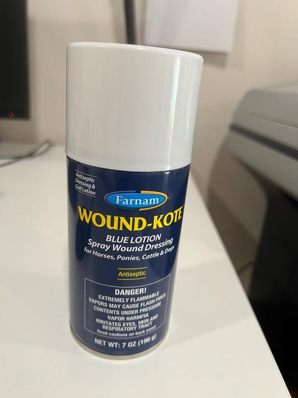 Farnam Wound-Kote Blue Lotion Spray Wound Dressing for Horses, Cattles ...