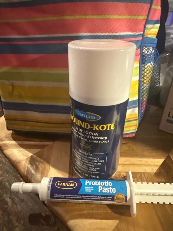 Farnam Wound-Kote Blue Lotion Spray Wound Dressing for Horses, Cattles ...