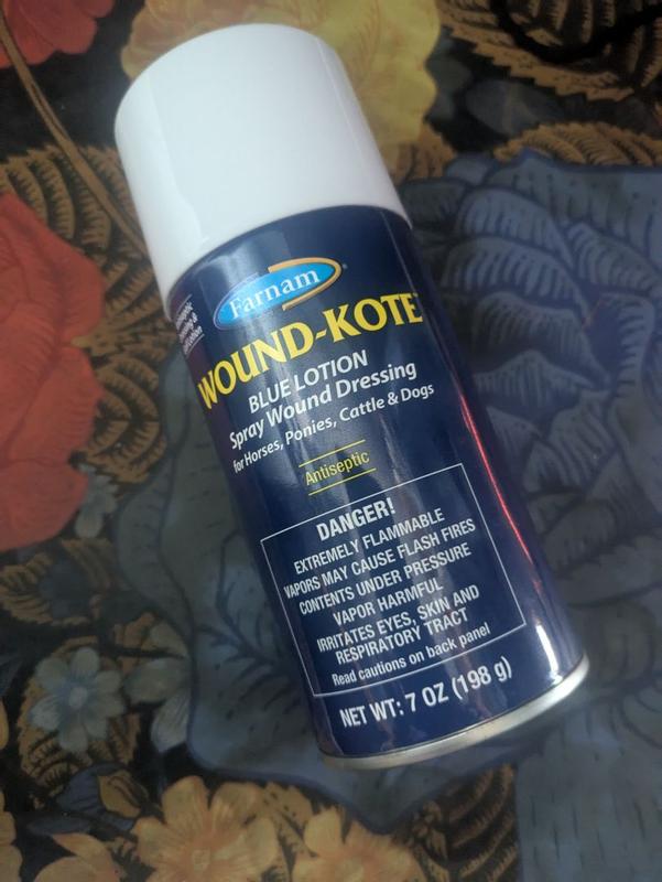 Farnam Wound-Kote Blue Lotion Spray Wound Dressing for Horses, Cattles ...