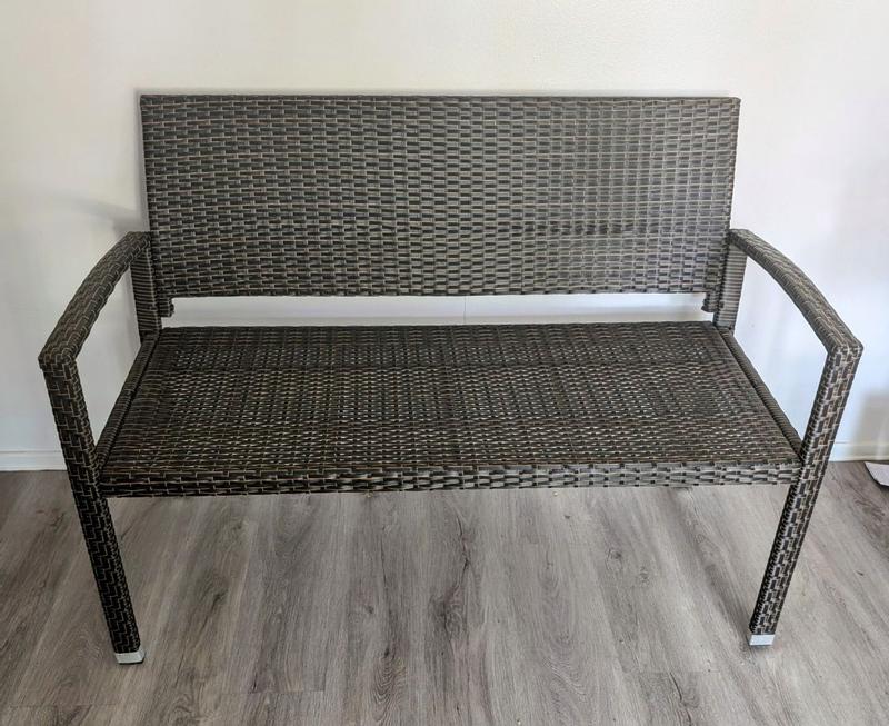 Patio Sense Miles Patio Bench, Mocha Wicker at Tractor Supply Co