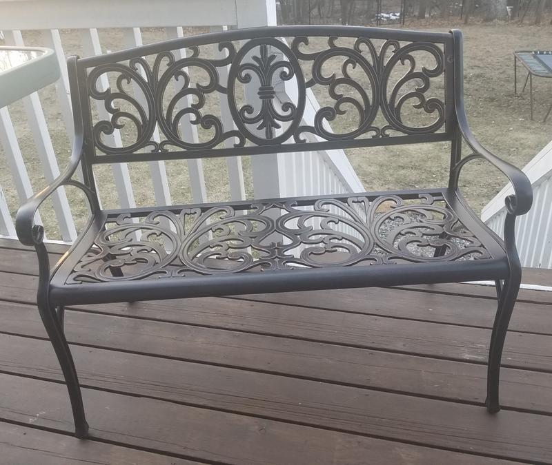 Balkene Home Decatur 40-in W x 34-in H Antique Bronze Aluminum Garden ...